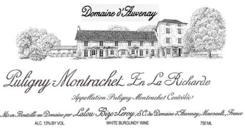 Lalou Bize-Leroy Domaine d Auvenay Puligny-Montrachet En La Richarde ...